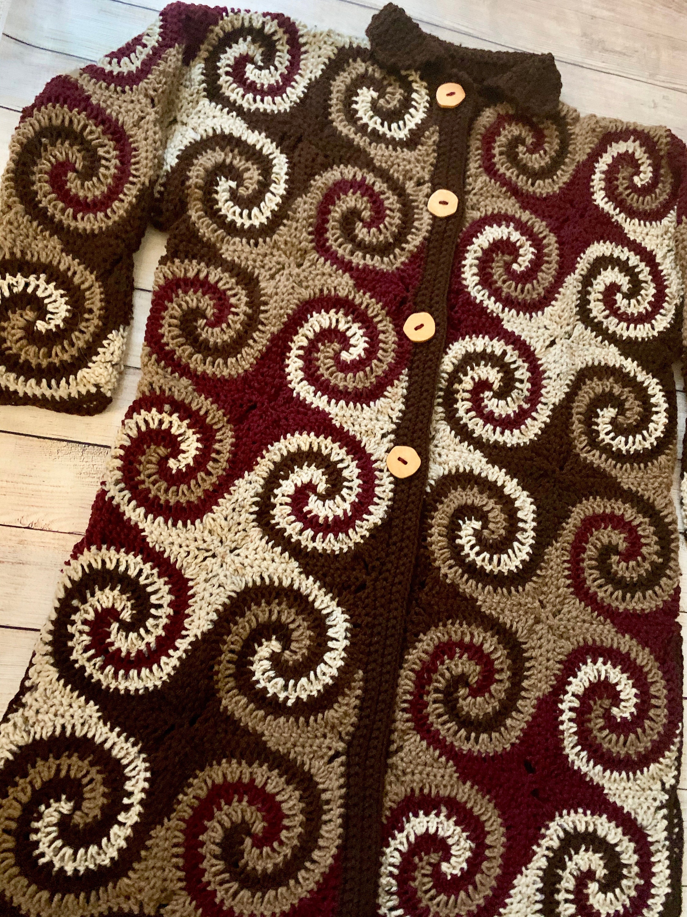 Vortex Sweater Crochet Pattern // Granny Spiral Cardigan | Etsy UK