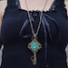 Green Jewel Key Necklace, Witches Key Necklace, Green Key Necklace ...