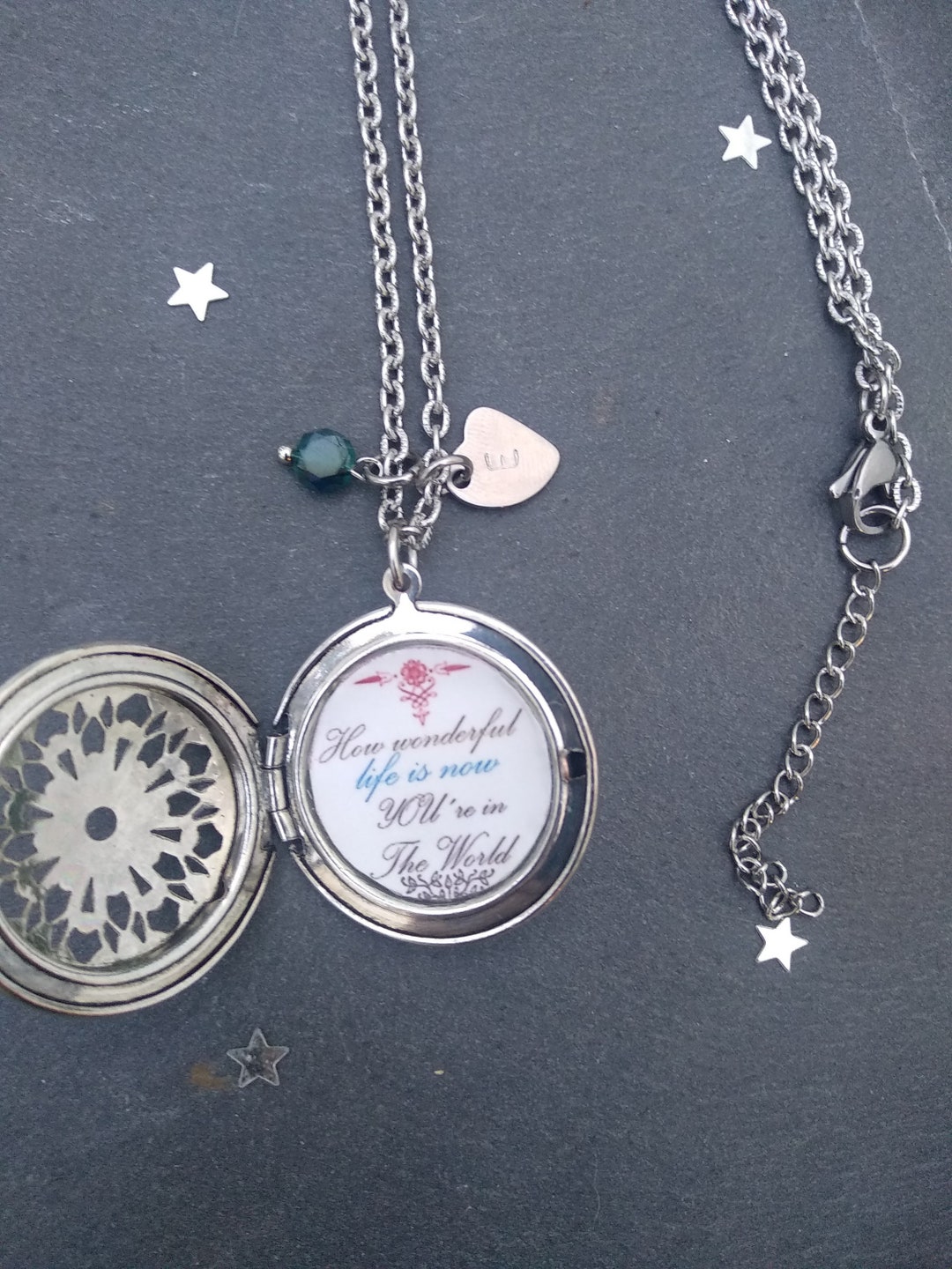 Custom Locket Necklace Personalized Locket Necklace With Birthstone and ...