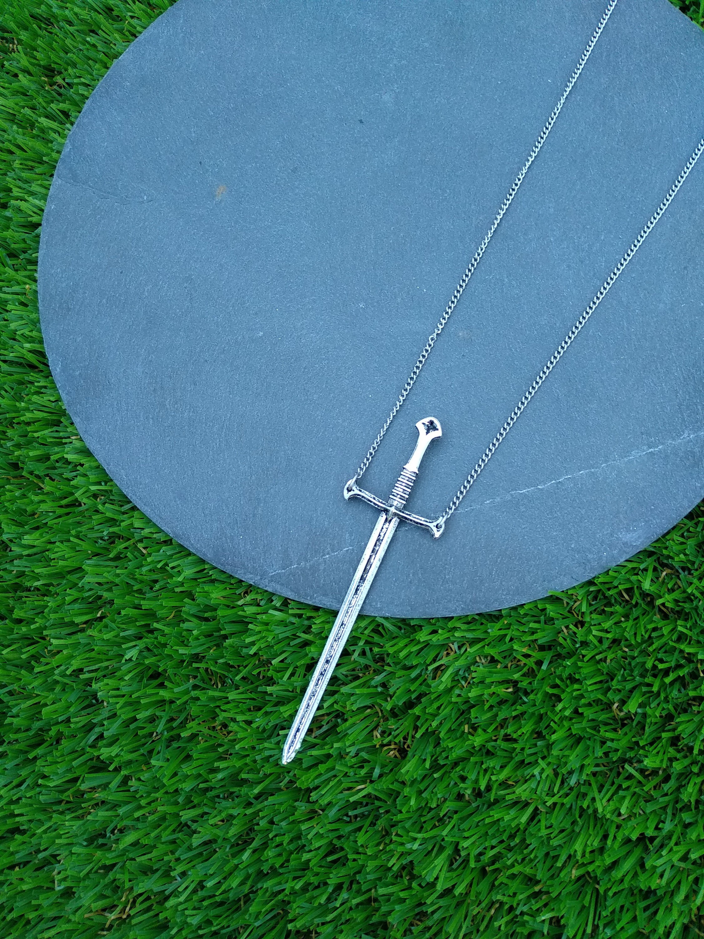 Ace of Swords Silver Sword Necklace Short Sword Necklace | Etsy