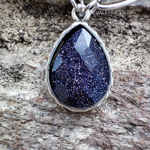 Night Goddess Blue Stone Drop Choker Blue Sandstone Celtic Knot ...