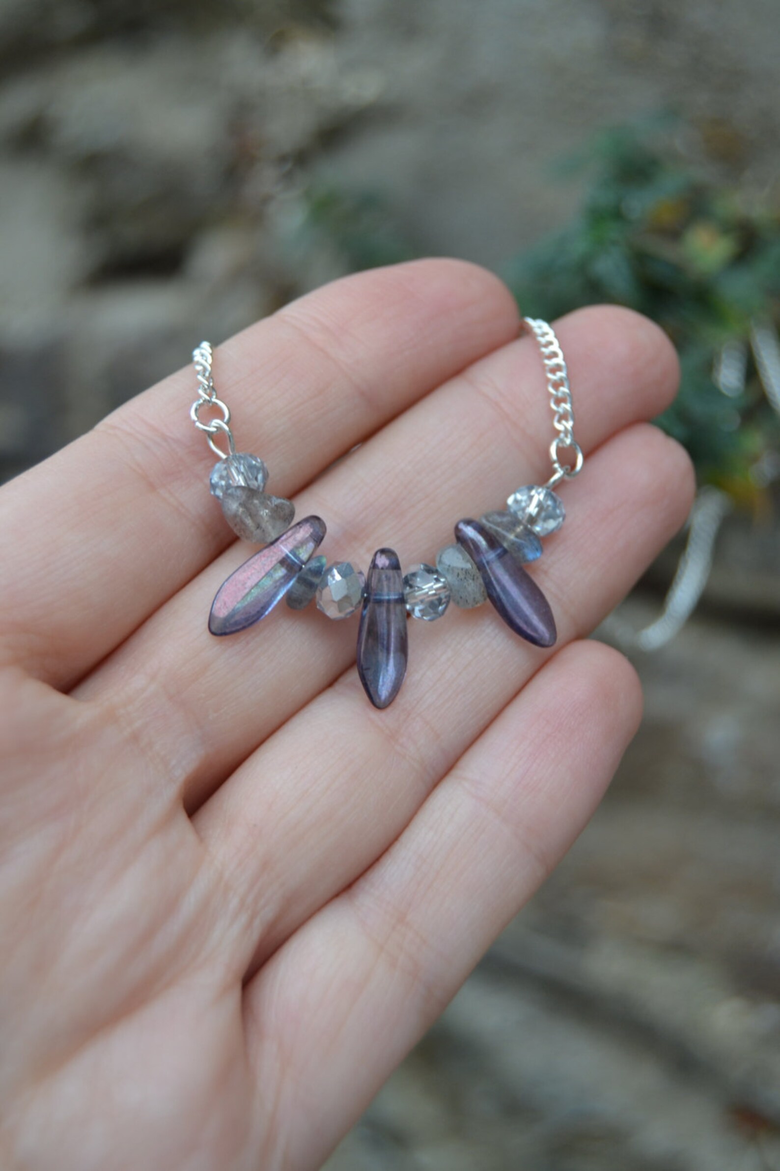 Statement Crystal Necklace Bib Necklace Crystal Statetement | Etsy