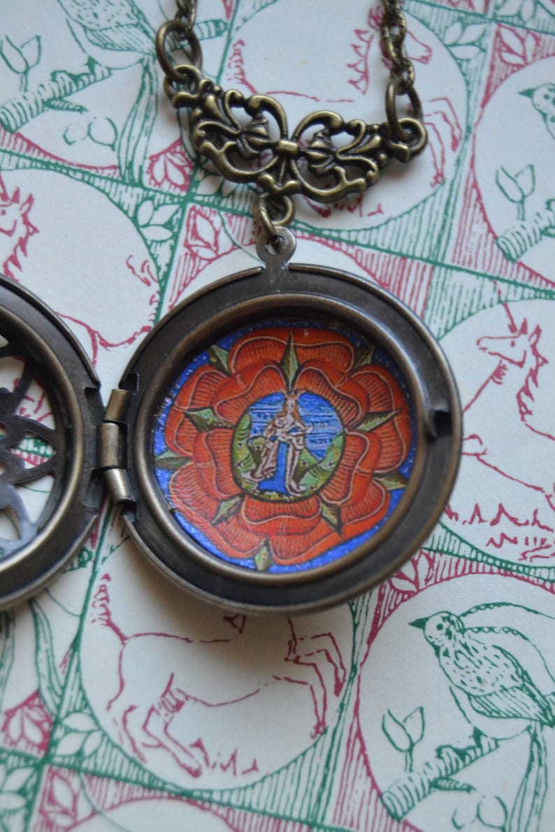 Medieval Virgin Mary Locket Necklace Religion Necklace | Etsy