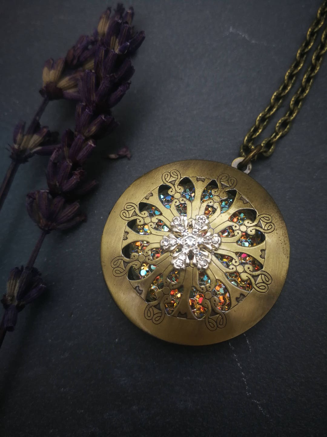 Snowflake Locket Necklace Winter Victorian Locket Necklace - Etsy