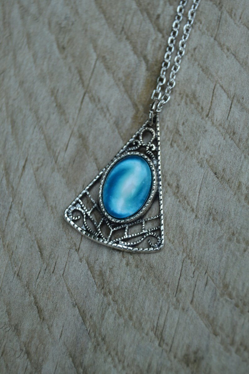 Geometric Galaxy Necklace Silver Filigree Triangle Pendant - Etsy