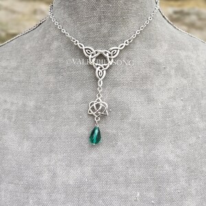 Emerald Green Celtic Choker Necklace, Silver Viking Bridal Necklace ...