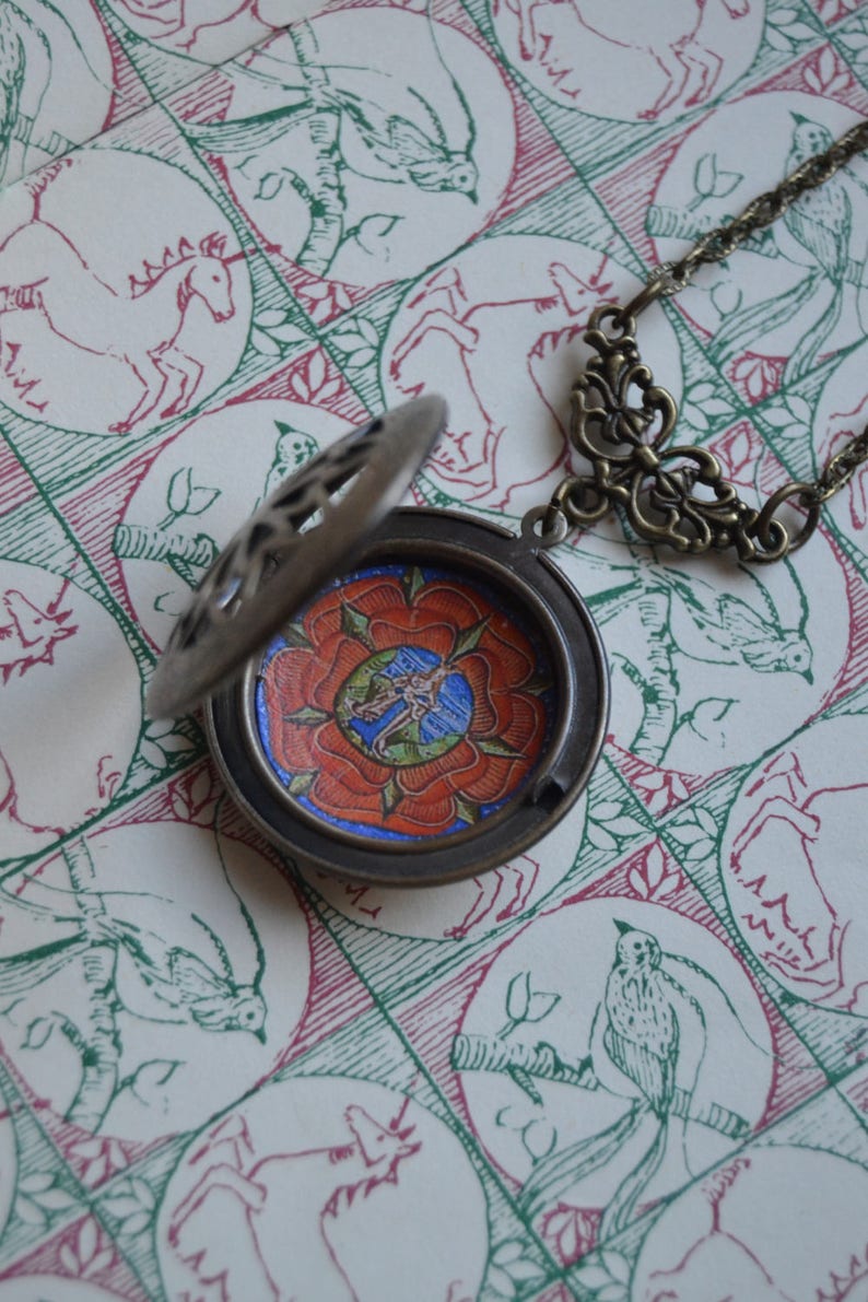 Medieval Virgin Mary Locket Necklace Religion Necklace | Etsy