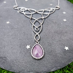 Amethyst Celtic Knot Choker Necklace Silver Celtic Necklace - Etsy