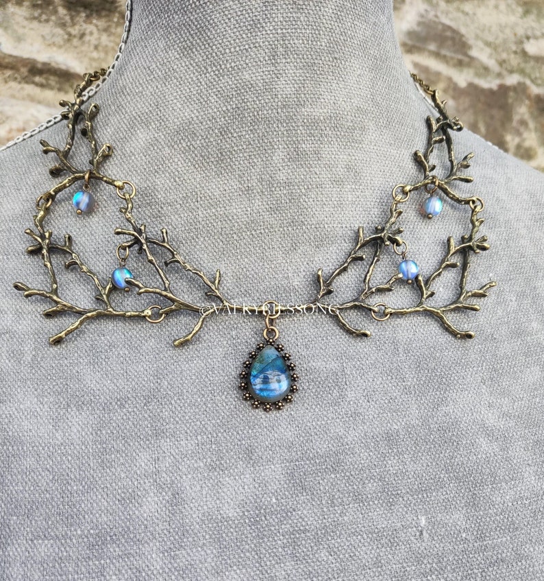 Magical Bronze Labradorite Necklace, Enchanted Forest Elven Twig ...