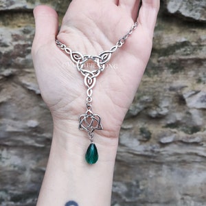 Emerald Green Celtic Choker Necklace, Silver Viking Bridal Necklace ...