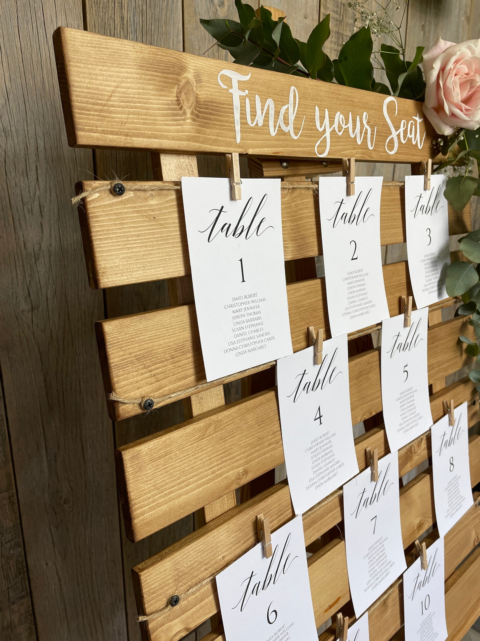 Rustic Wedding Seating Plan Board - Etsy UK