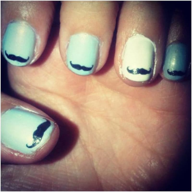 Mustache Nails - Etsy