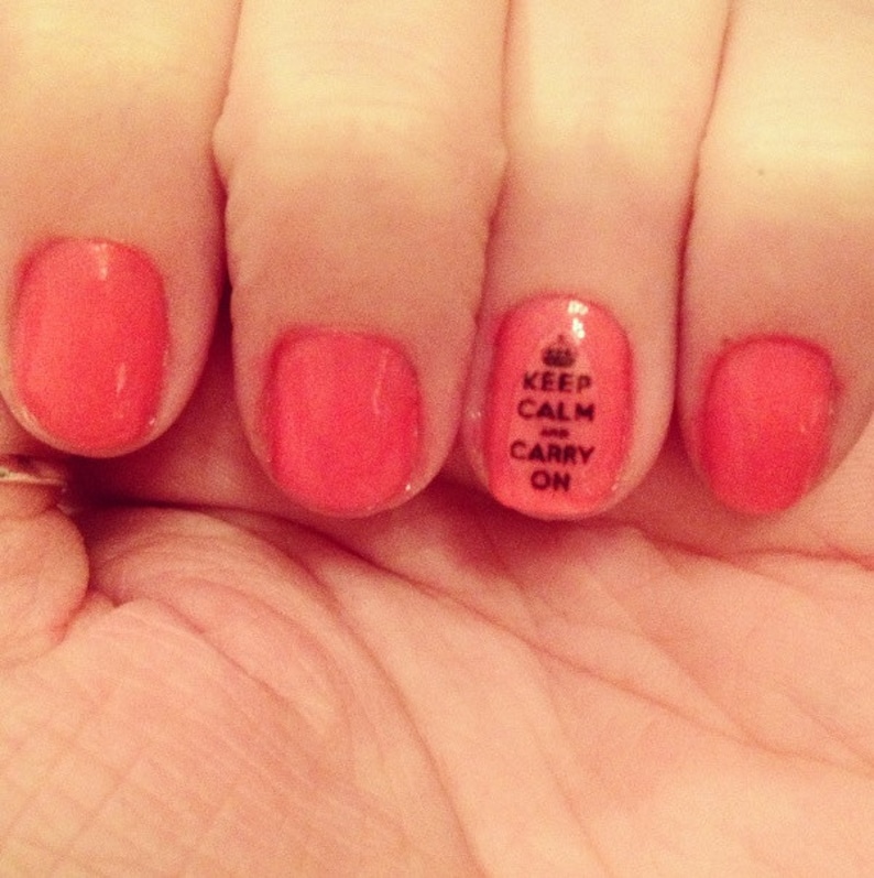 Keep Calm and Carry on Nail Decals - Etsy