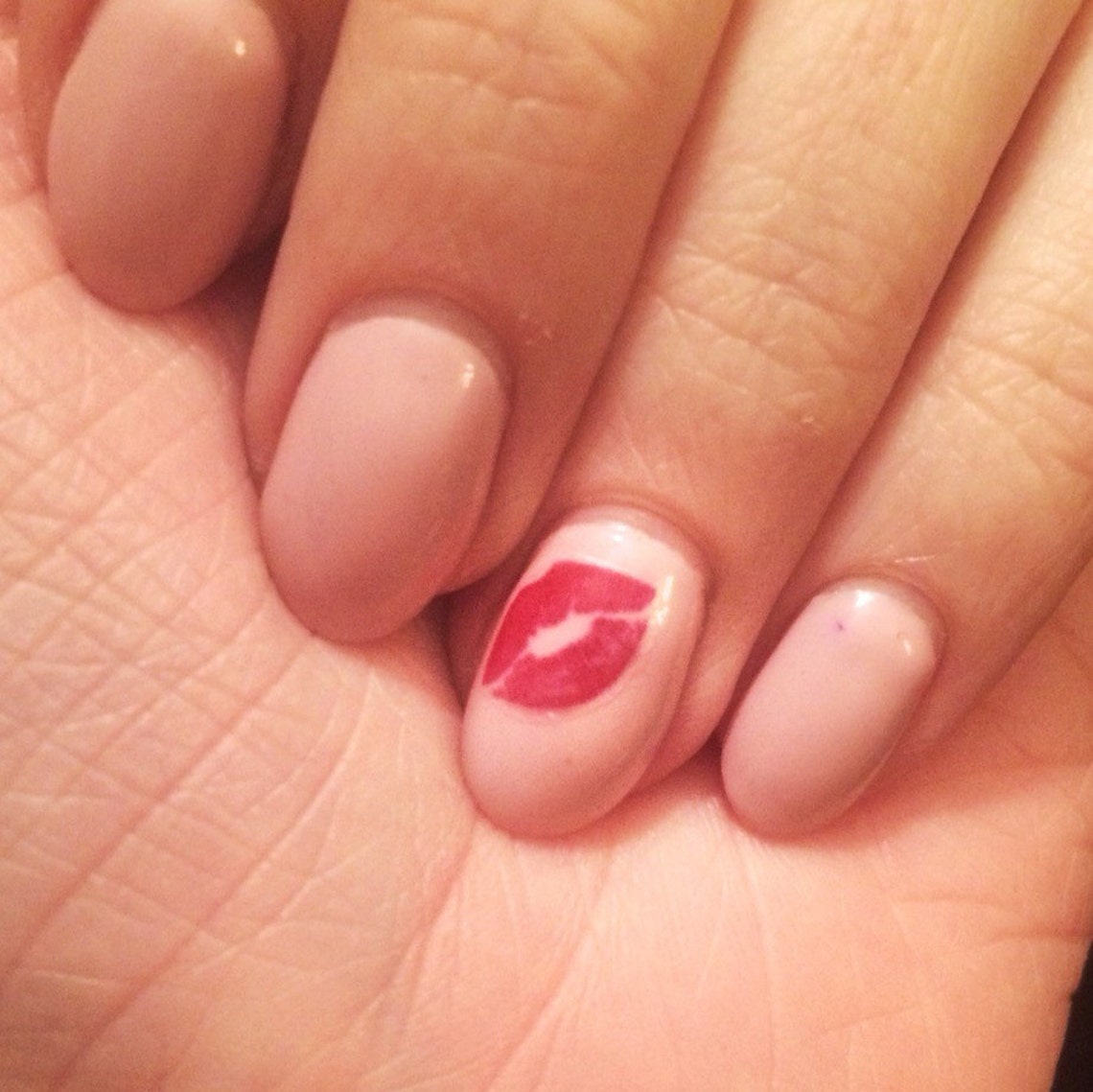 Red Lips Nail Decals - Etsy