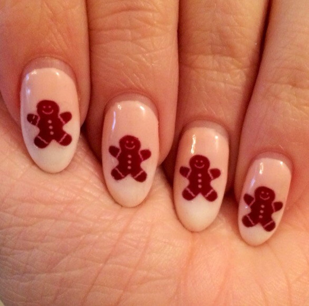 Gingerbread Man Nail Decals - Etsy