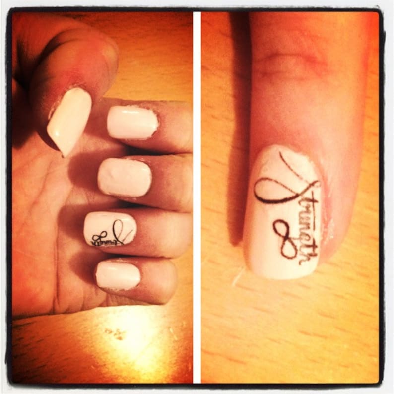 Strength and Infinity Nail Decals - Etsy