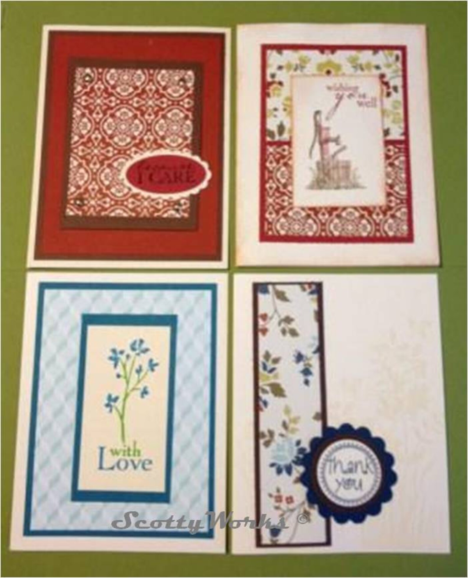 Note Card Set of Four Unique Handcrafted Cards - Etsy