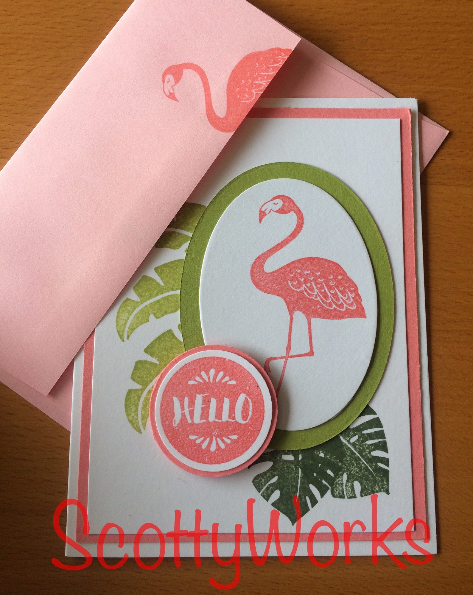 Flamingo Hello Card, Flamingo Birthday Card, Flamingo Invitation ...