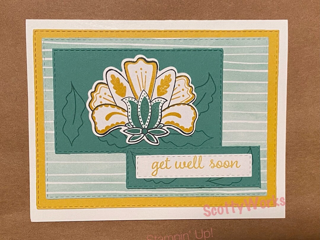 Get Well Soon Card, Feminine Get Well Card, Batik Card - Etsy