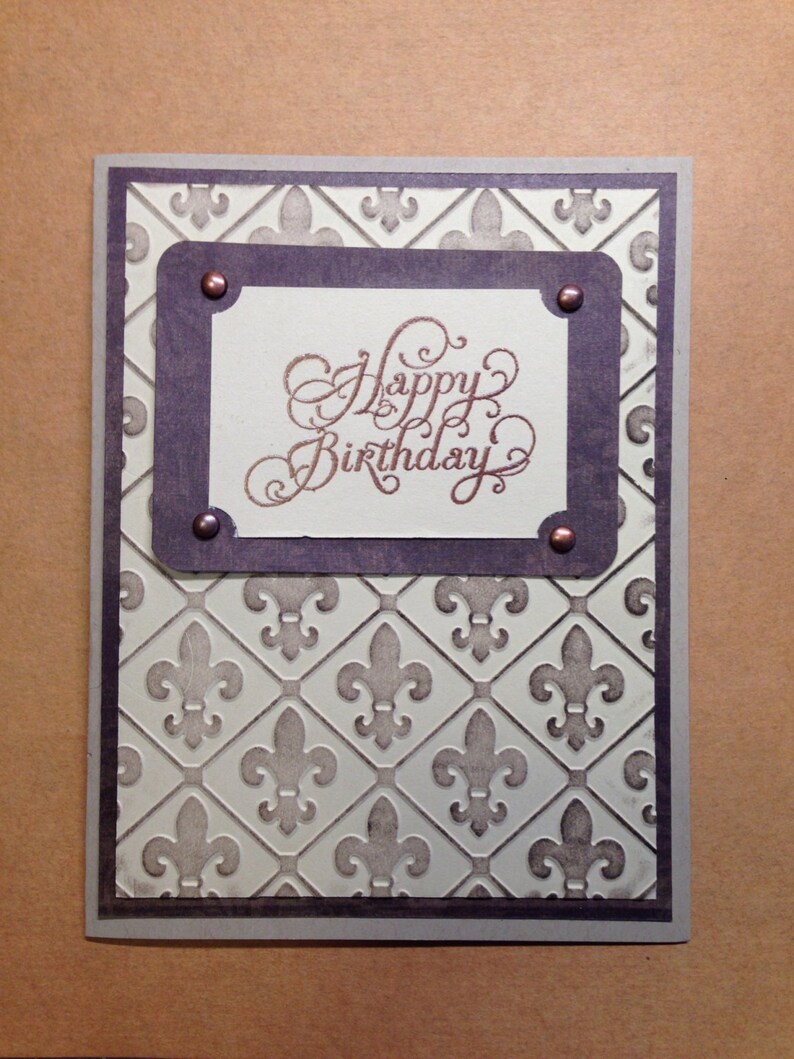 Happy Birthday Card, Birthday Card for Man, Fleur De Lis - Etsy