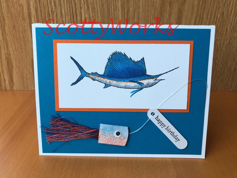 Swordfish Happy Birthday Card, Card for Fisherman, Card for Charter ...