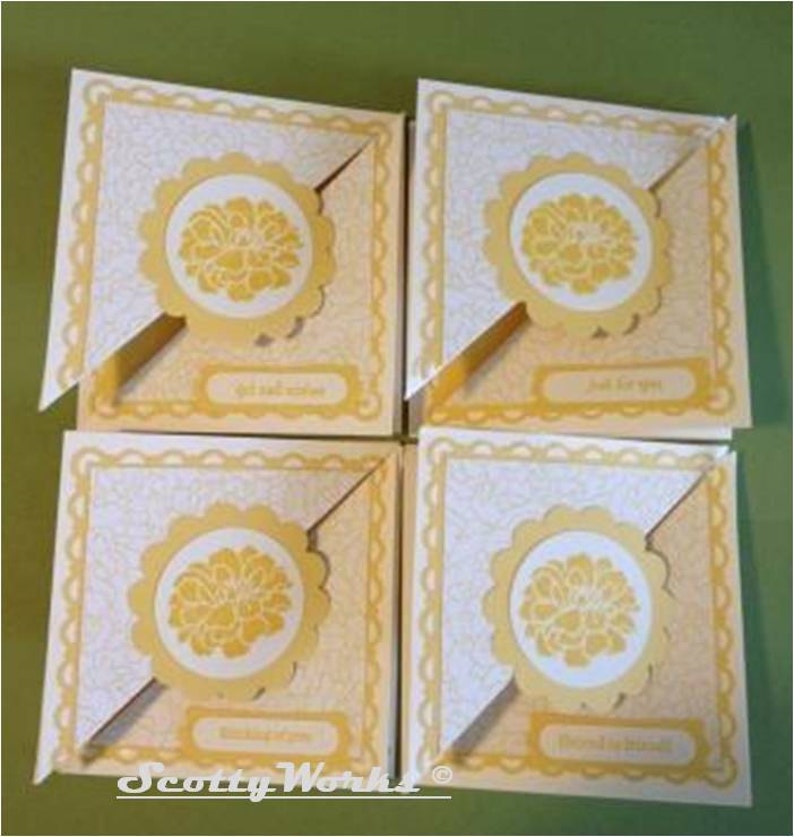 Yellow Floral Note Card Set of Four Unique Handcrafted Cards B12-2 - Etsy