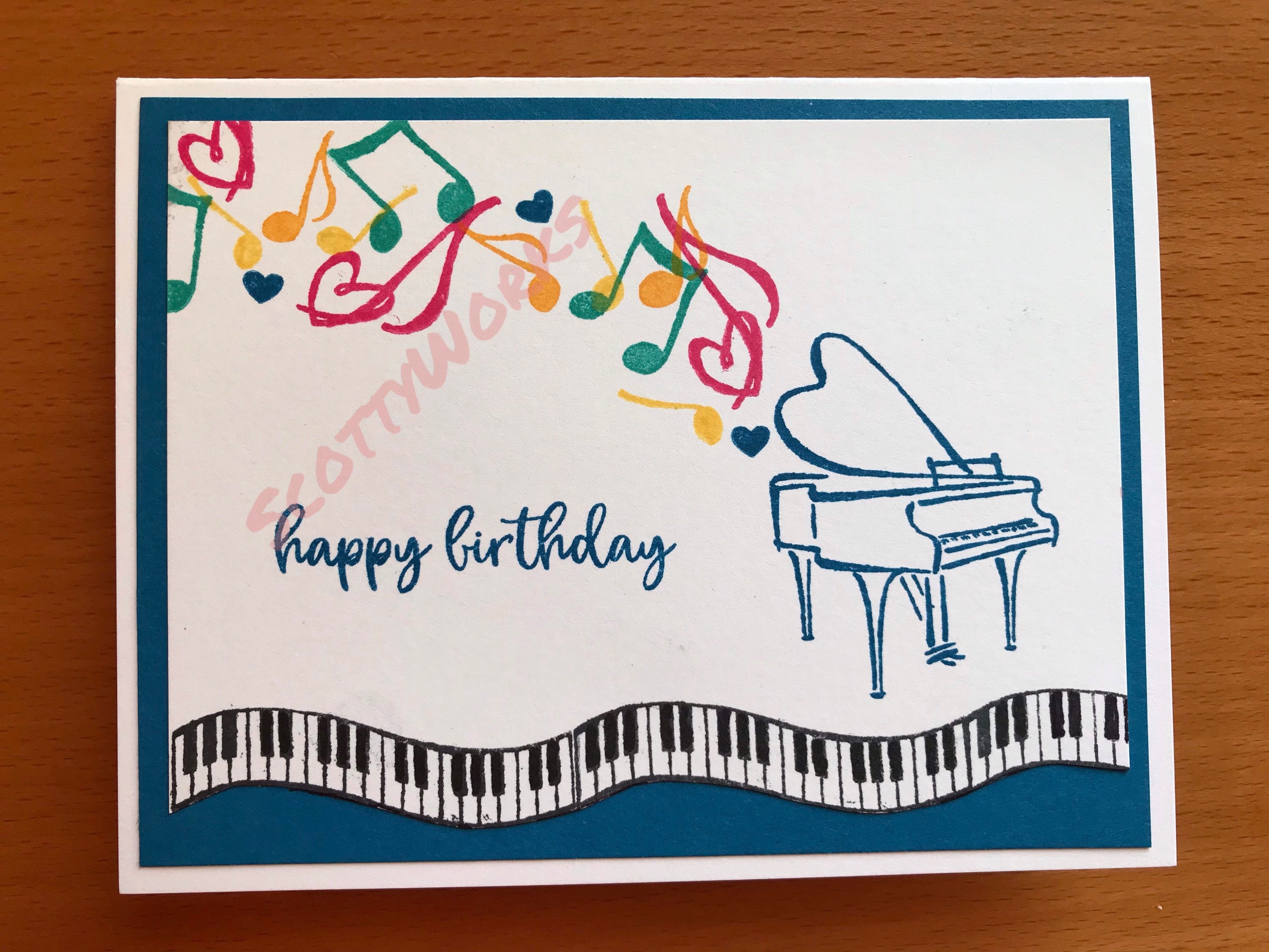 Happy Birthday Card, Piano Birthday, Music Teacher Birthday - Etsy