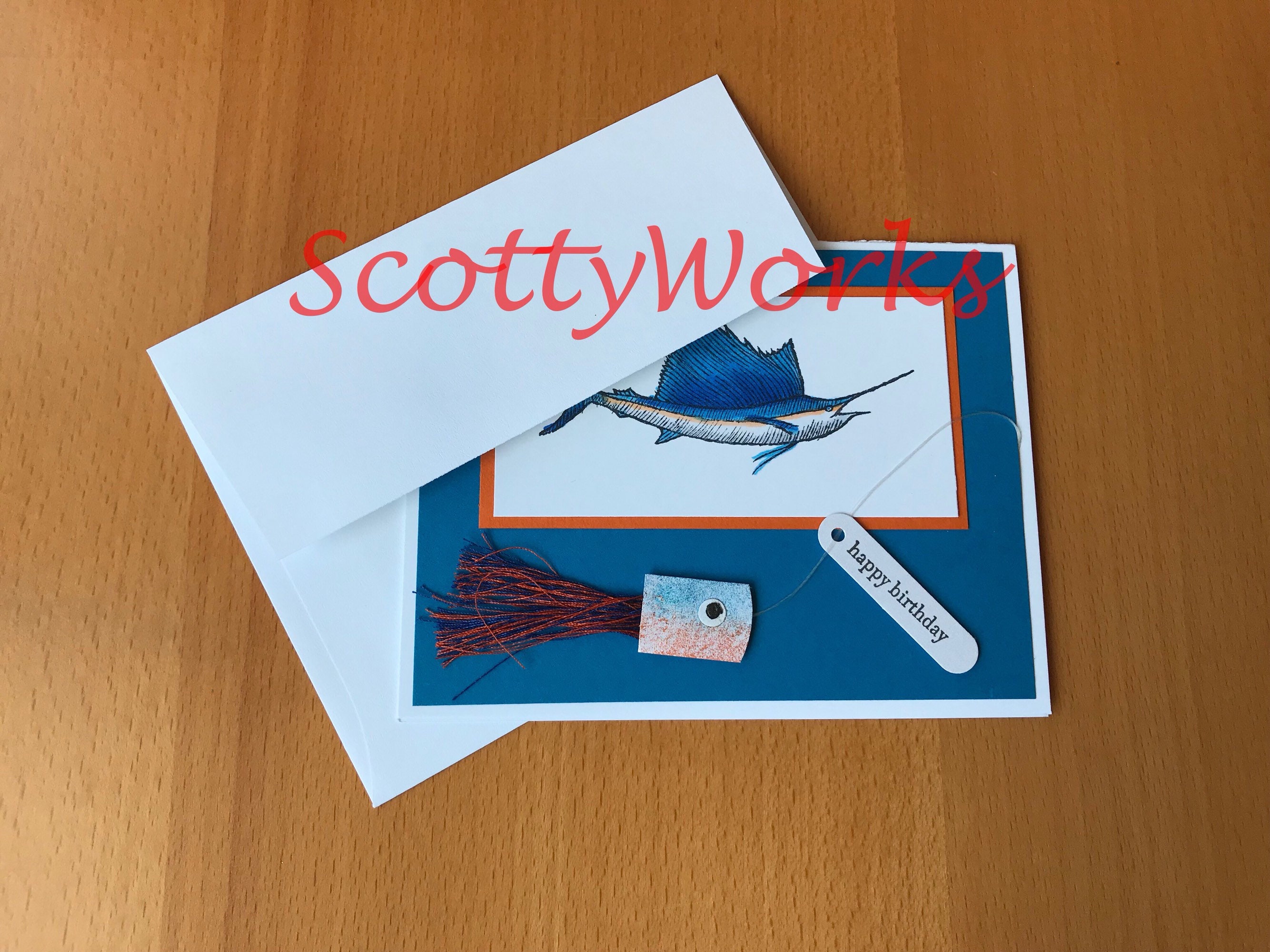 Swordfish Happy Birthday Card, Card for Fisherman, Card for Charter ...