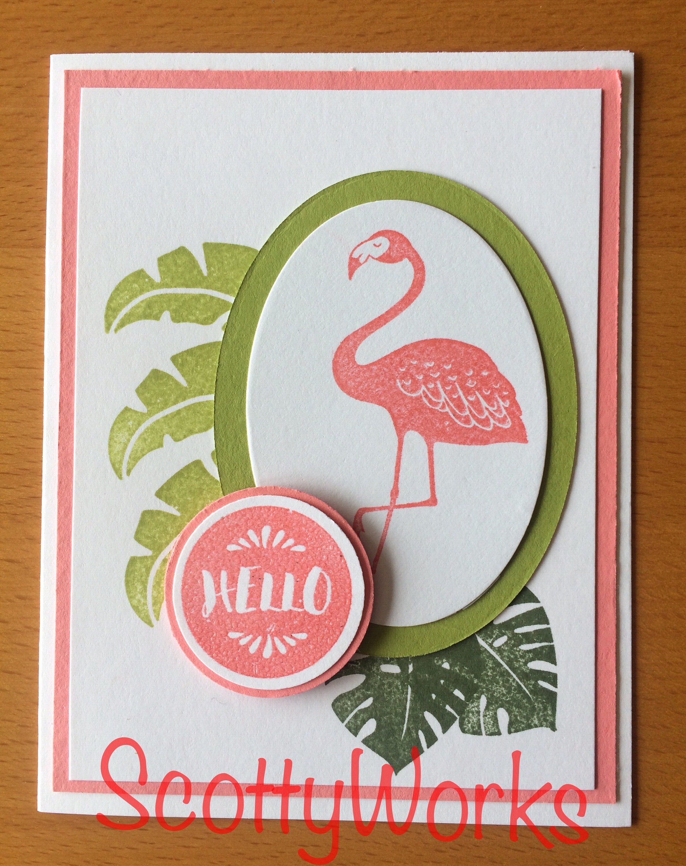 Flamingo Hello Card, Flamingo Birthday Card, Flamingo Invitation ...