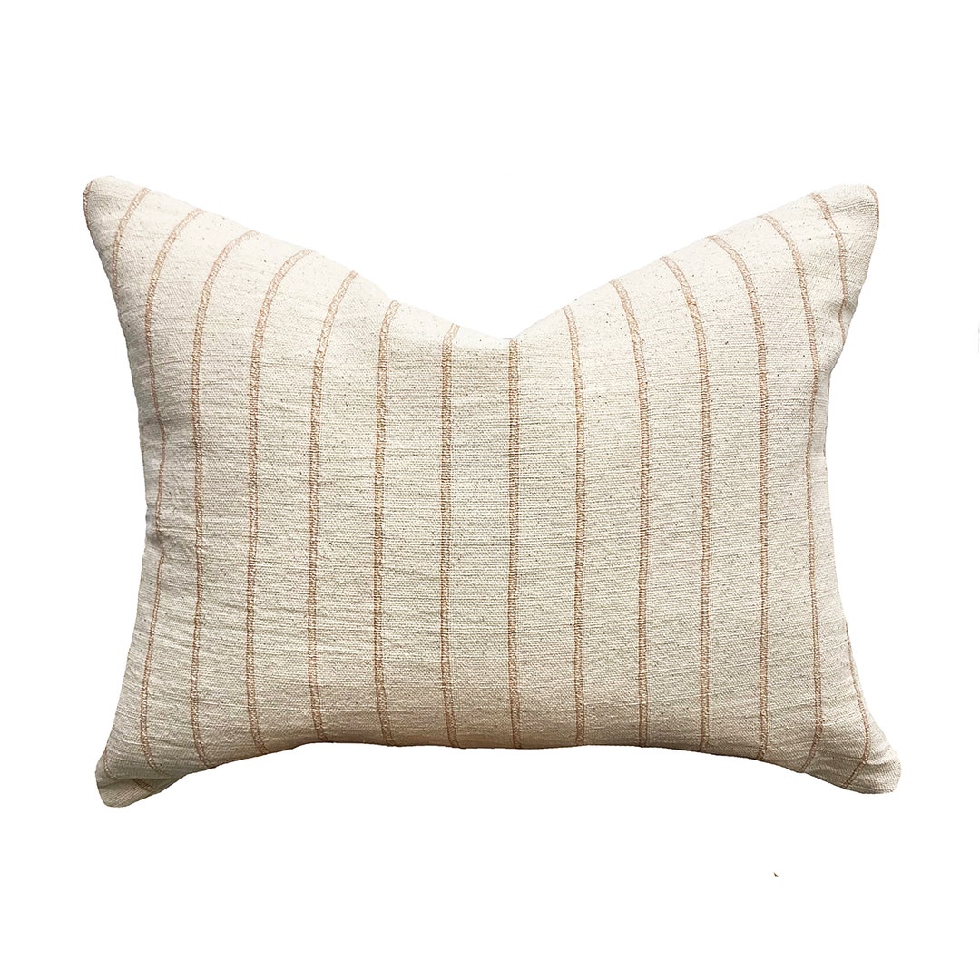 Tan Orange Stripe Rectangular Cushion Boho Pillow Chiang Mai Cushion ...