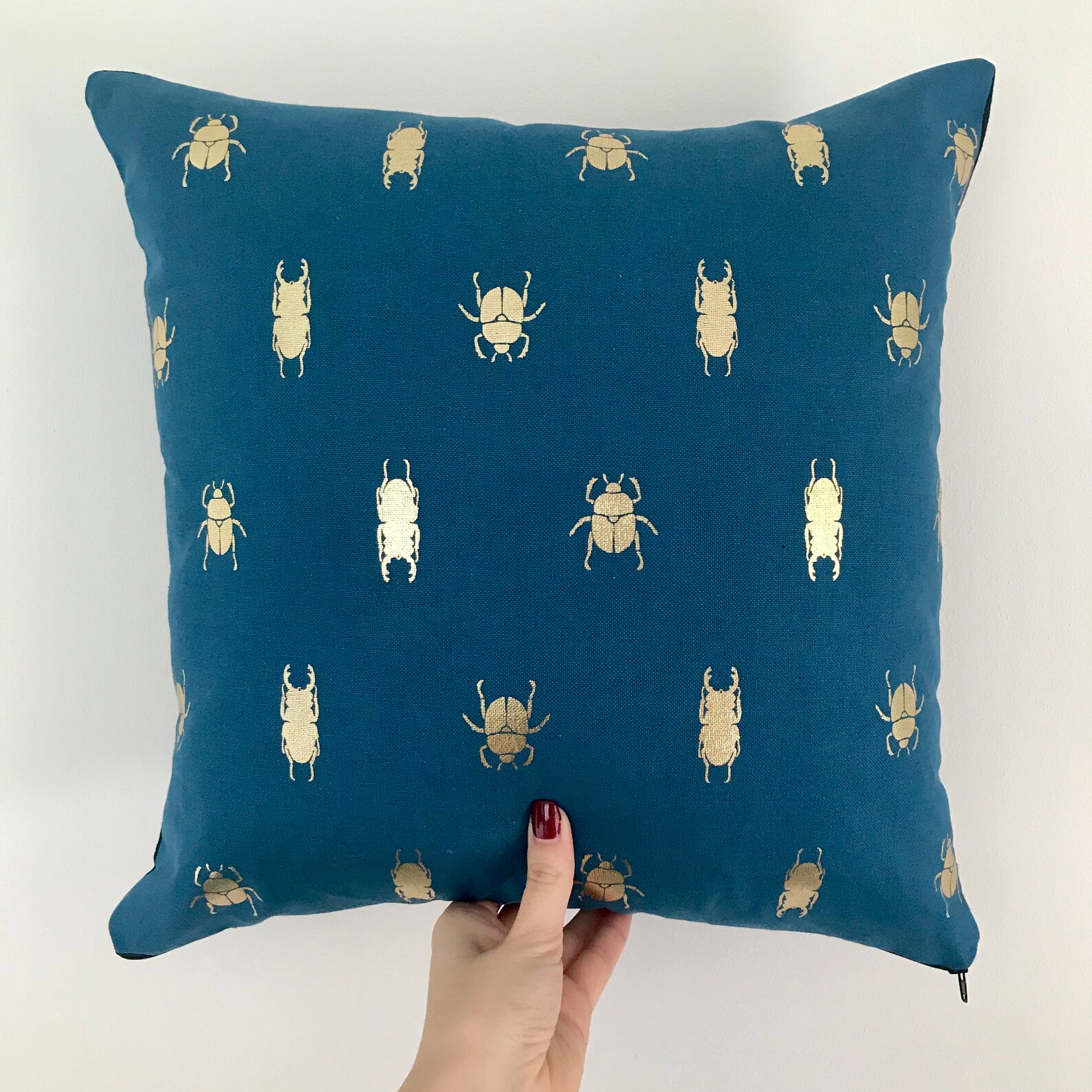 Gold Beetles Bugs Cushion Decorative Pillow - Etsy UK