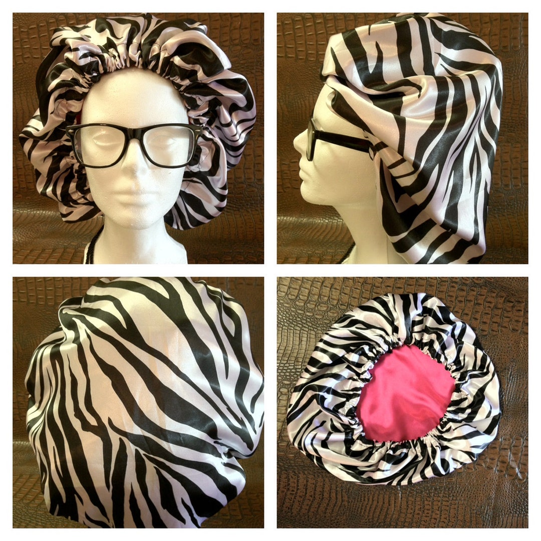 Zebra Nights (large Print) Double Lined Drawstring Ebonnet - Etsy