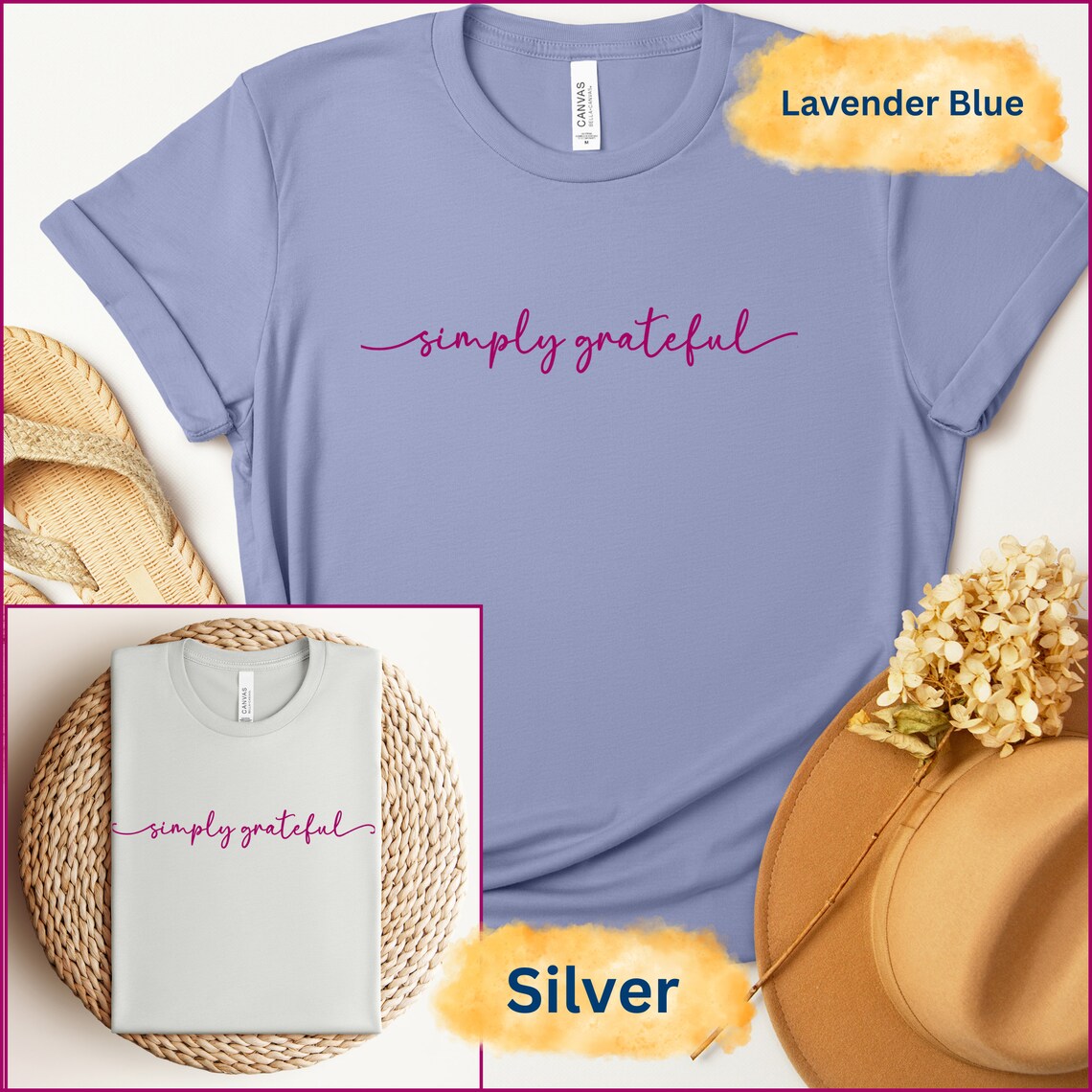 Simply Grateful Tee-shirt, Motivational Inspirational, Good Vibe Shirt ...