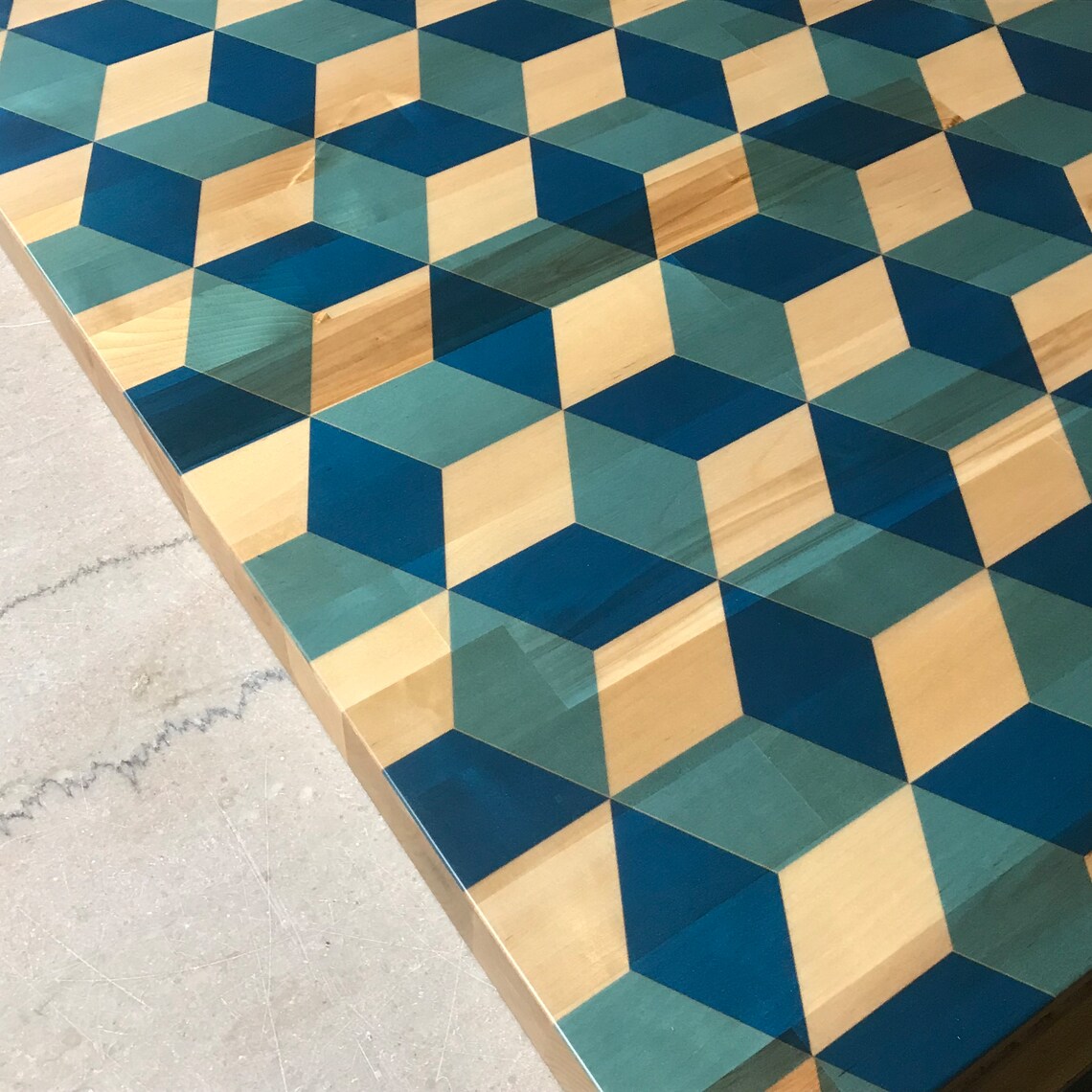 Custom Printed Butcher Block Table - Etsy