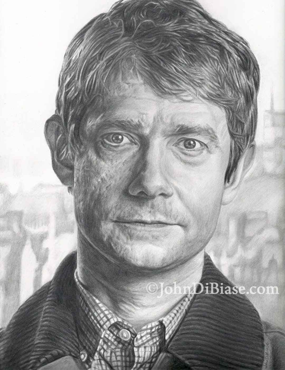 Drawing Print of Martin Freeman as John Watson in Sherlock - Etsy