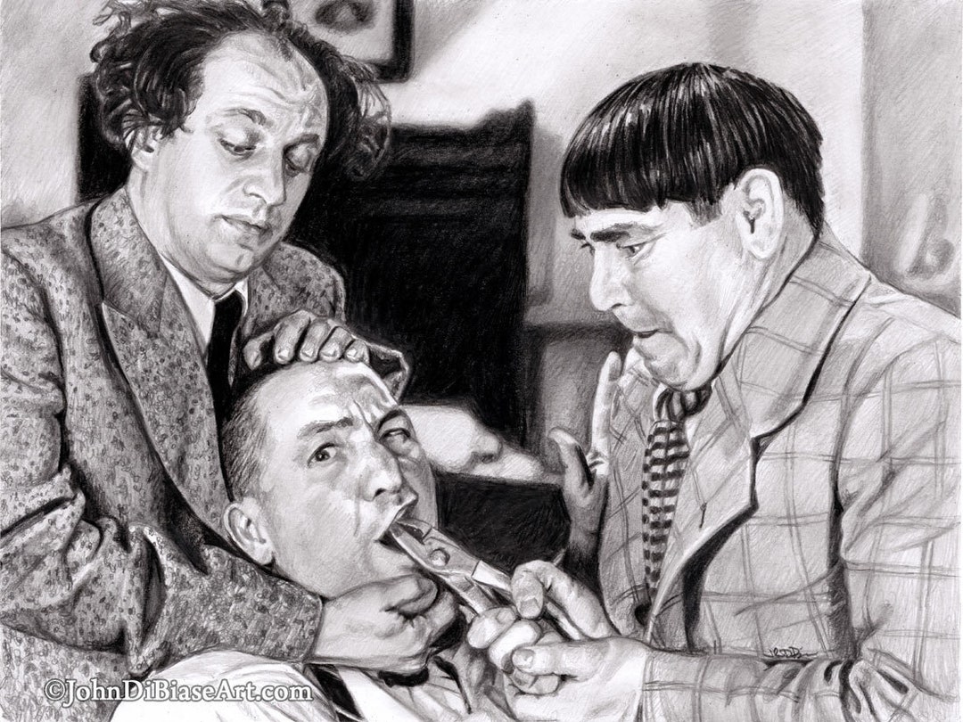 Three Stooges Drawing Print 8.5 X 11 - Etsy