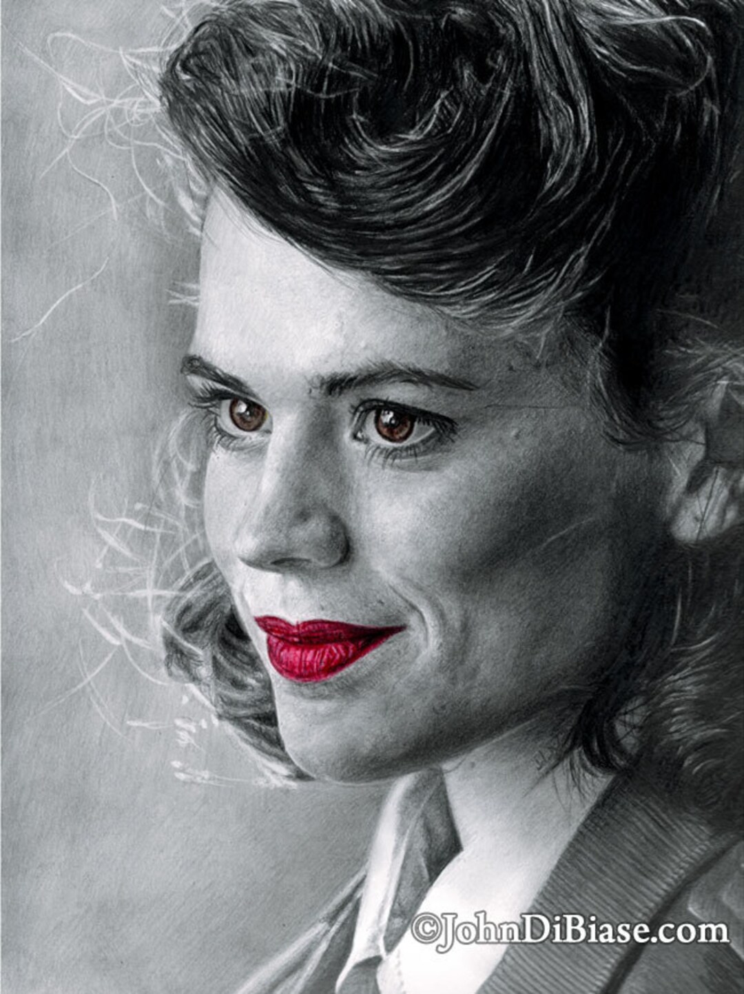 Drawing Print of Hayley Atwell as Peggy Carter From Captain - Etsy