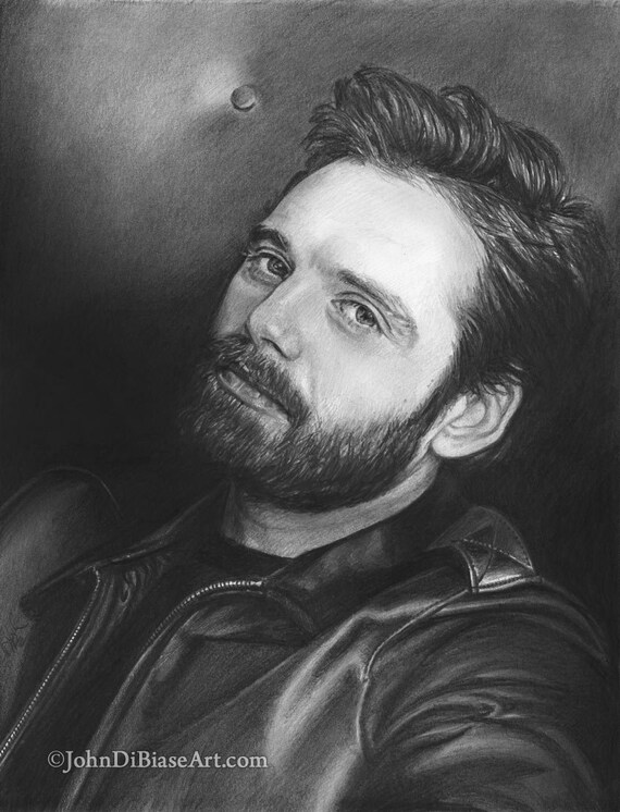 Drawing Print of Sebastian Stan - Etsy