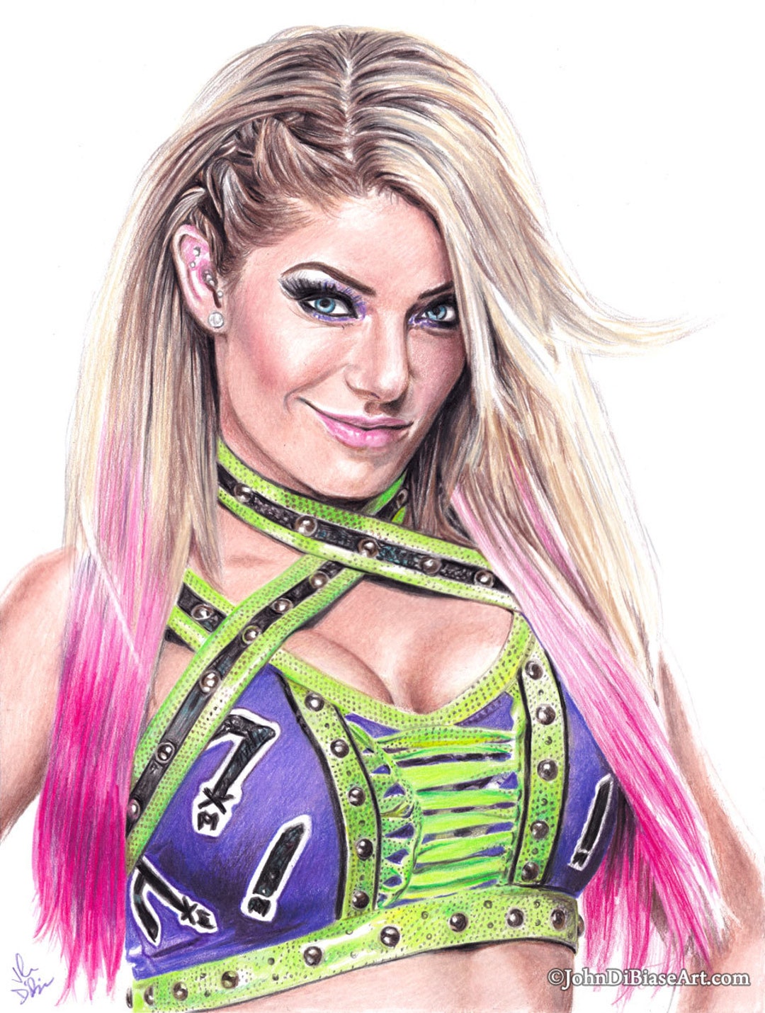 Alexa Bliss Alexis Cabrera Wwe Colored Pencil Drawing Print Etsy