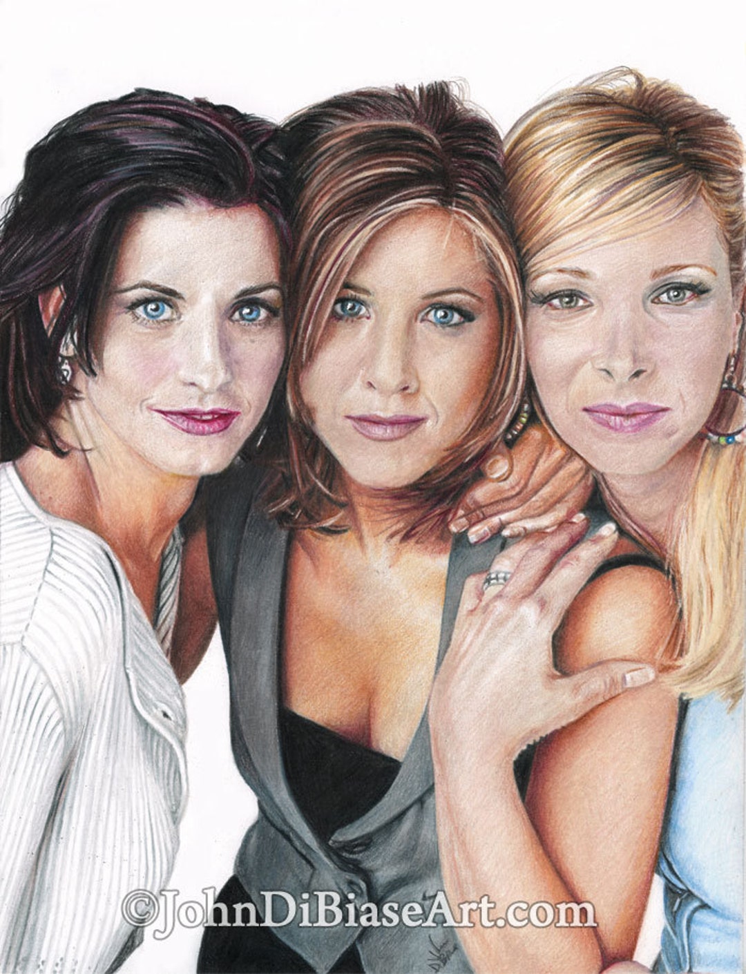 Friends Monica, Rachel, Phoebe Full Color Drawing Print 8.5 X 11 ...