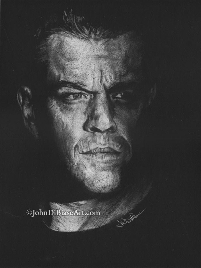 Drawing Print of Colored Pencil Drawing of Matt Damon as Jason - Etsy