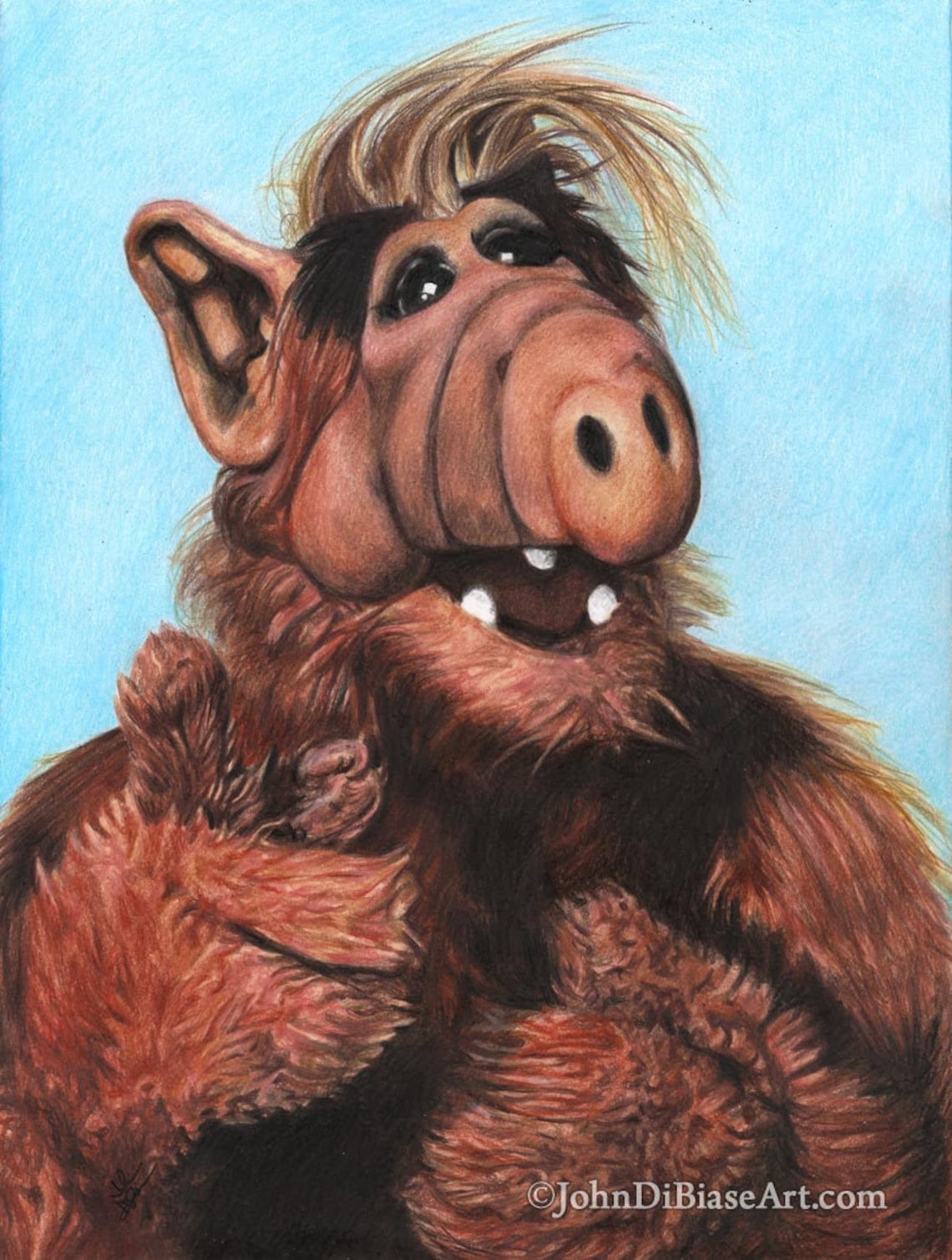 ALF Colored Pencil Drawing Print - Etsy