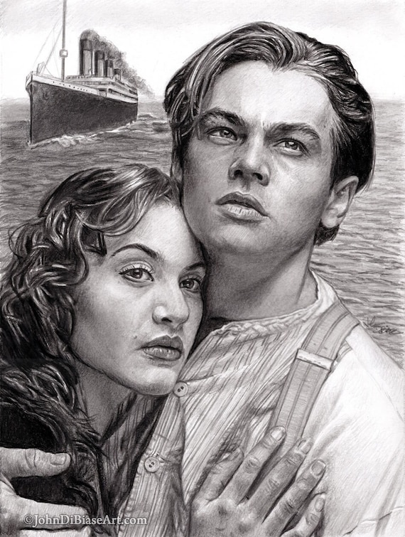 Kate Winslet And Leonardo Dicaprio Titanic Drawing