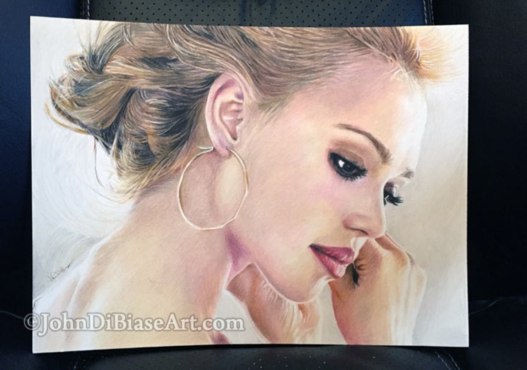 Original Colored Pencil Drawing of Jessica Alba NOT a Print - Etsy