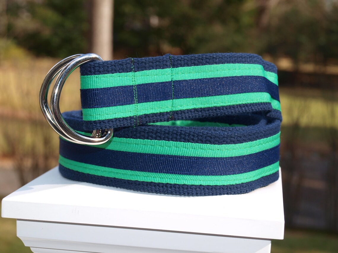 Mens Striped Ribbon Belt – Collegiate Style, D-ring Canvas Belt - Etsy