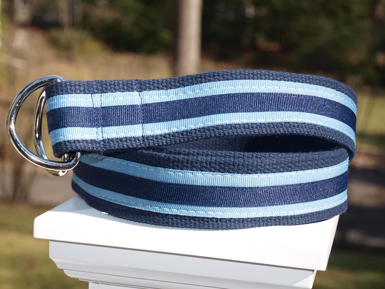 Mens Striped Ribbon Belt – Collegiate Style, D-ring Canvas Belt - Etsy