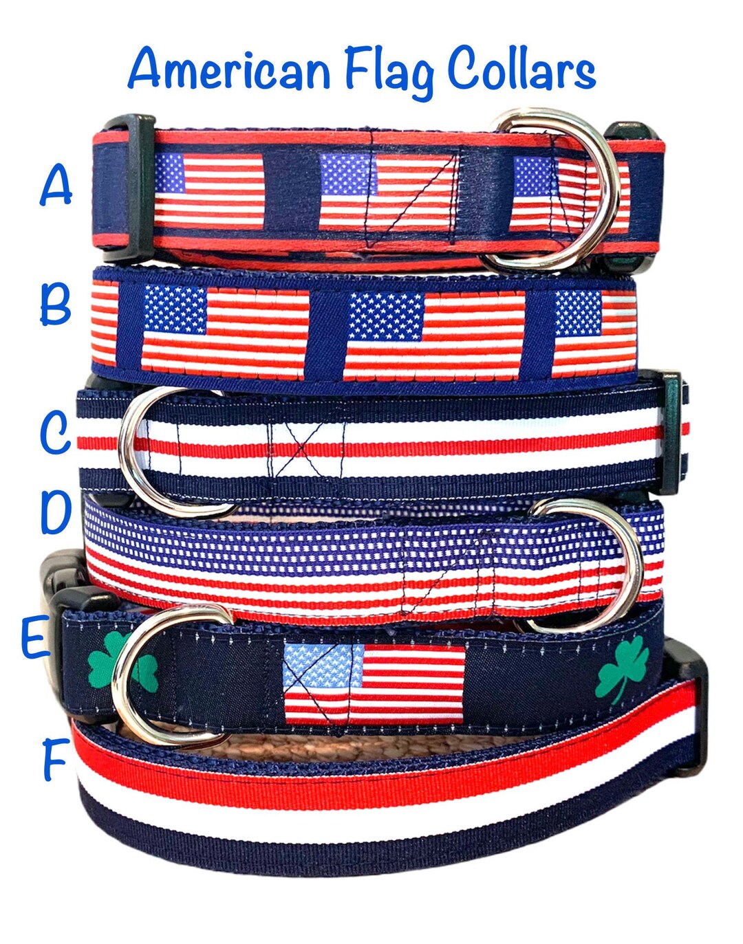 American Flag Dog Collars / 6 Different Styles / American Flag ...