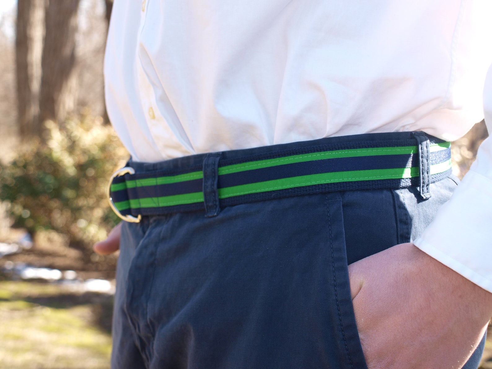 Mens Striped Ribbon Belt / Collegiate Striped Belt / Gifts for | Etsy