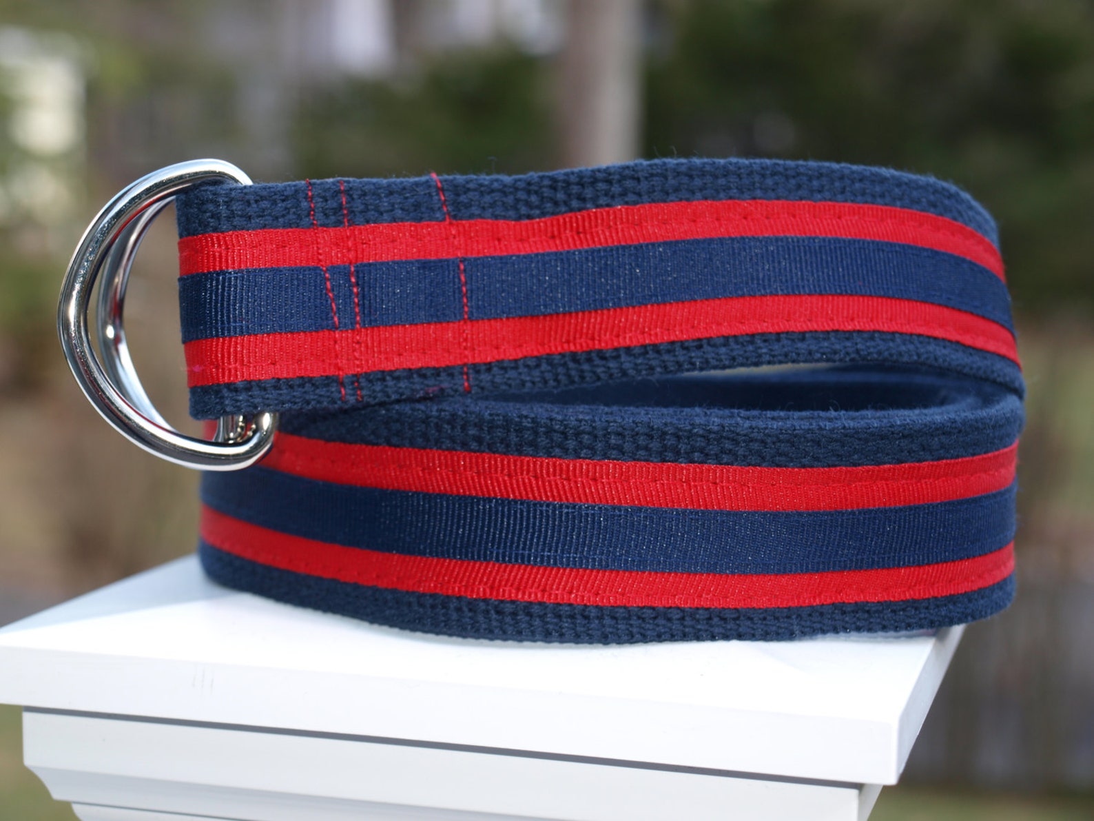 Mens Striped Ribbon Belt – Collegiate Style, D-ring Canvas Belt - Etsy
