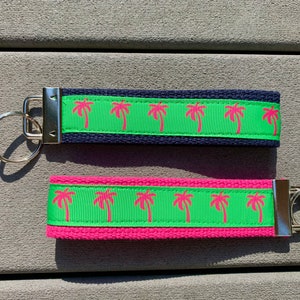 Palm Tree Key Fob / Pink Palm Tree Key Chain / Summer Key Chain ...